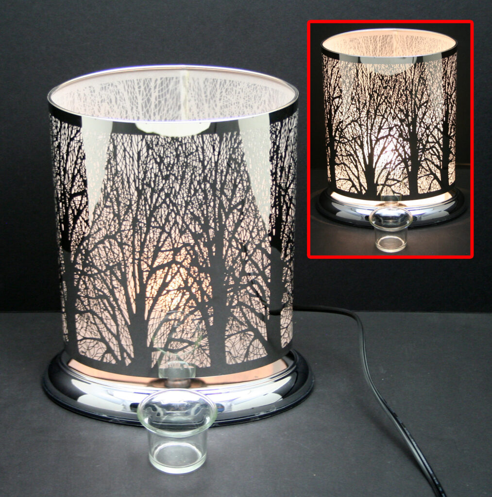 J2051 - Touch Sensor Oval Shape Lamp - Silver Forest w/ Scented Oil ...