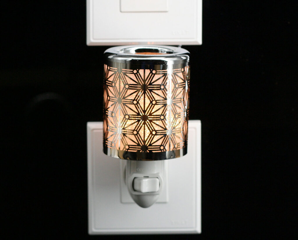 NL2202: Silver Geometry Laser Cut Machine Engraved Aluminum Night Light ...
